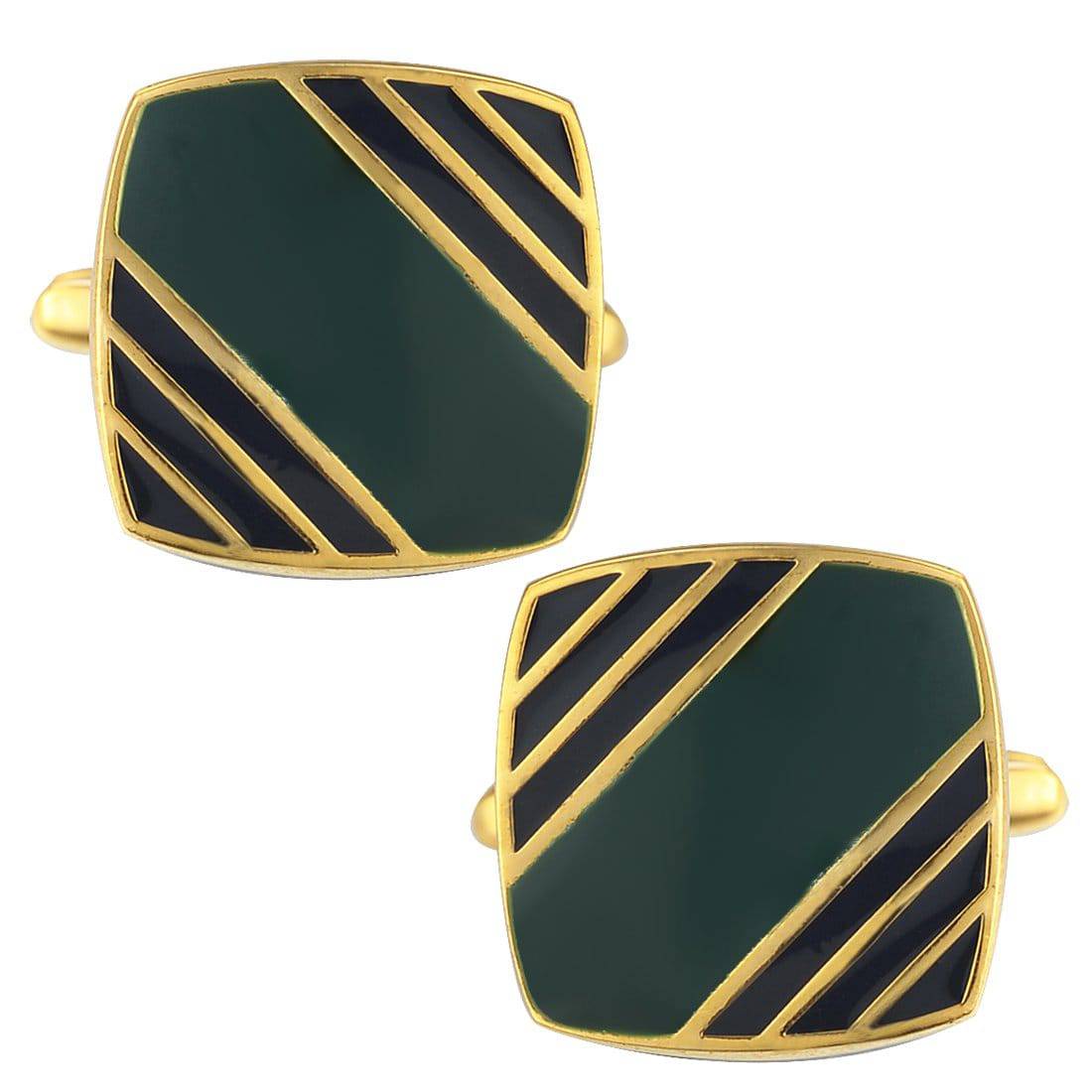 Classic Black Diagonal Stripes Cufflinks – KissTies